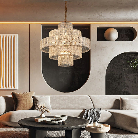 Modern Luxury Living Room Chandelier Large Round Ceiling Lighting Fixt ...